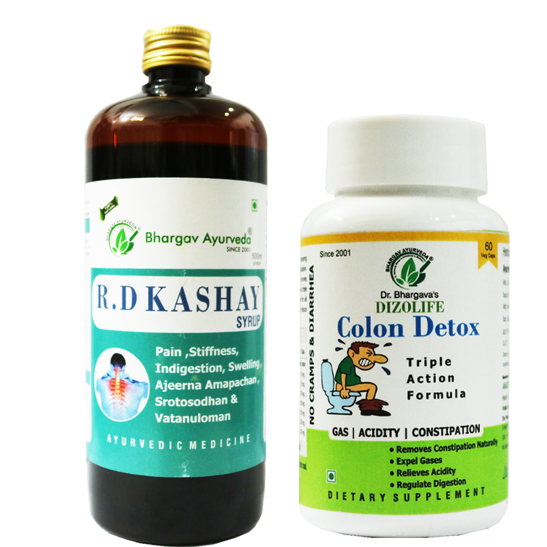 Dr.Bhargav's R.D Kashay Syrup 500 ml & Colon Detox Triple Action formu